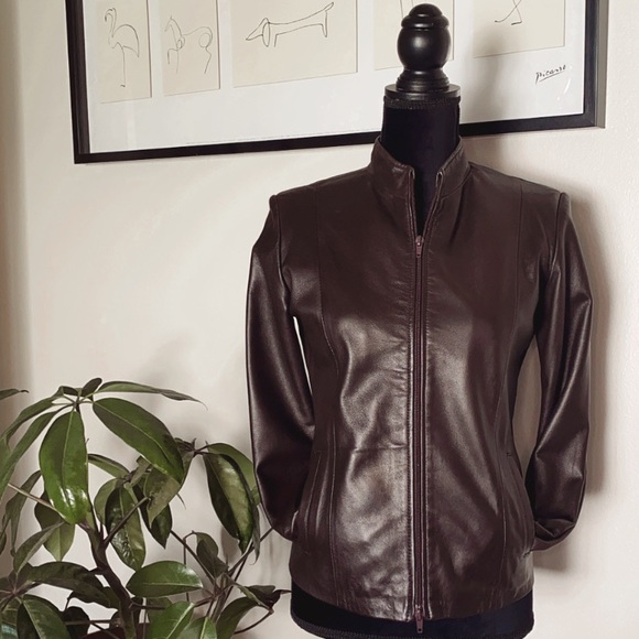 Vera Pelle | Jackets & Coats | Vera Pelle Modac Brown 0viscosa Leather ...